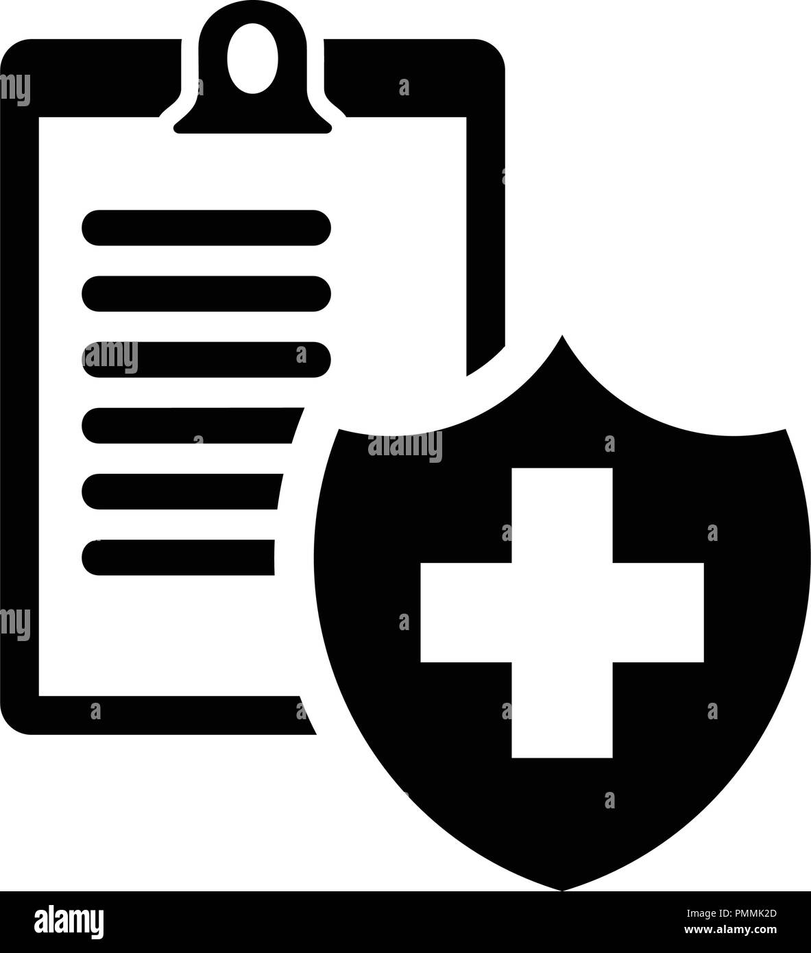 Health insurance form - Vector illustration document black Stock Vector ...