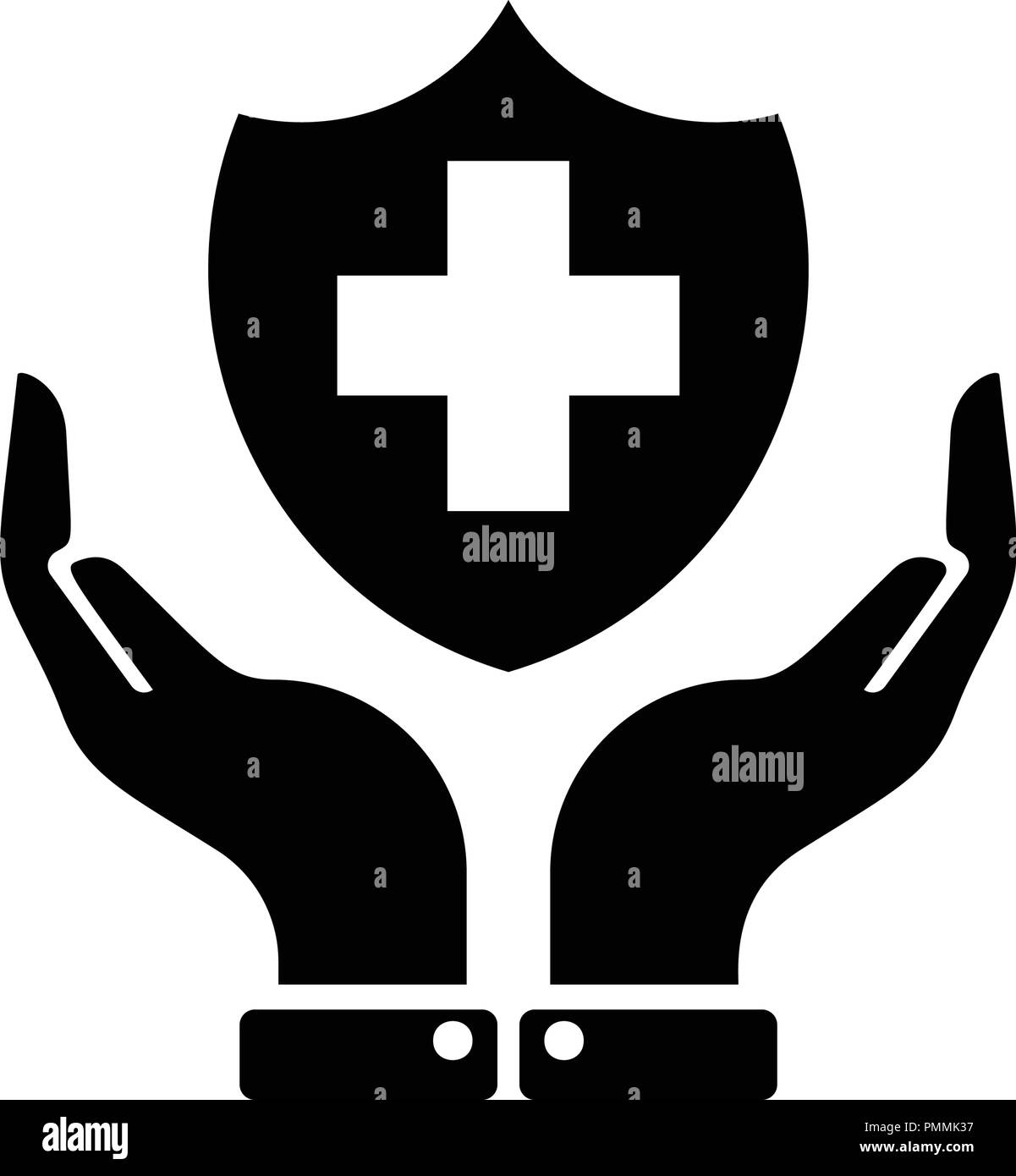 Medical health life insurance icon - glyph design vector black Stock ...