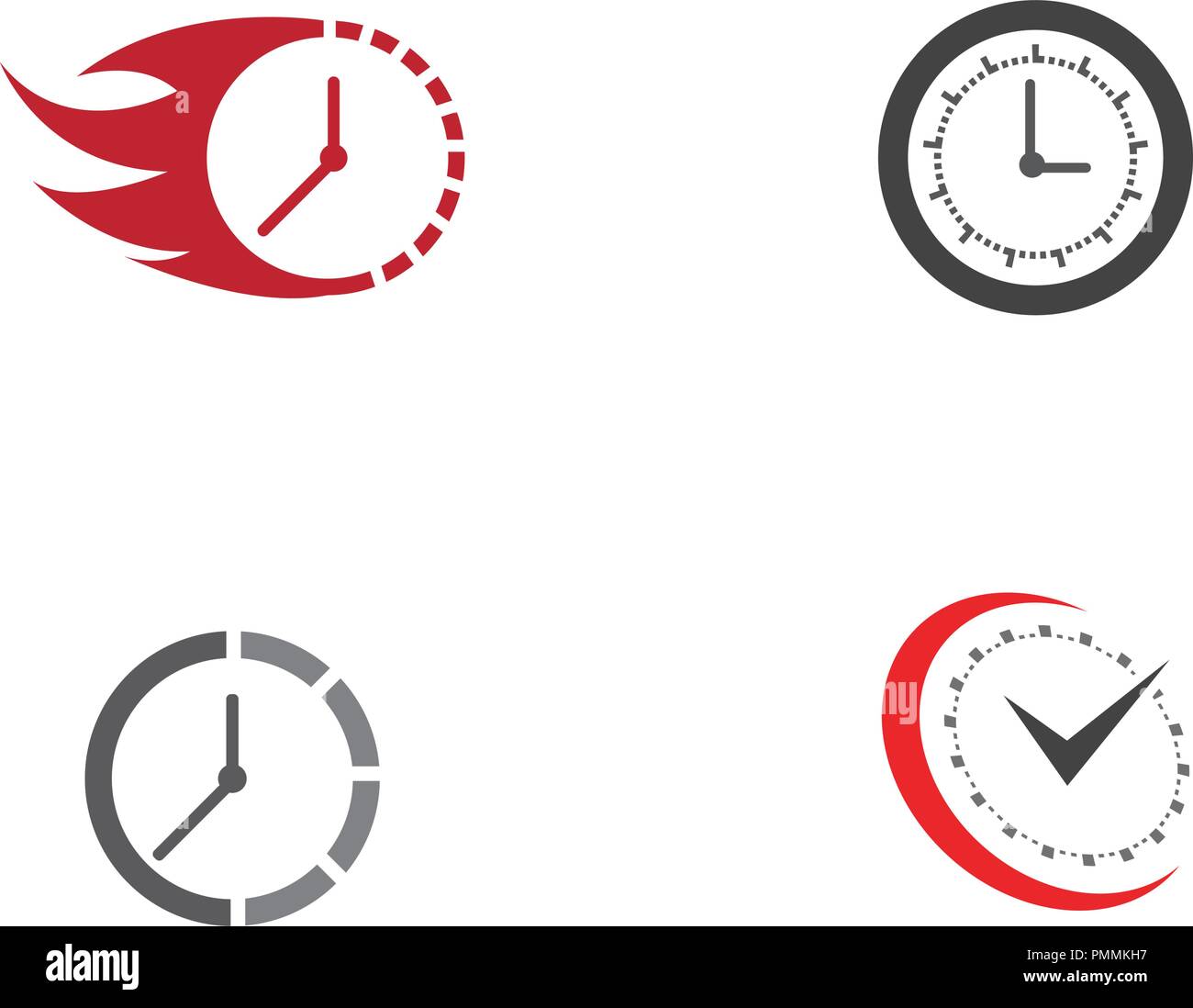 clock icon vector flat illustration design template Stock Vector Image ...