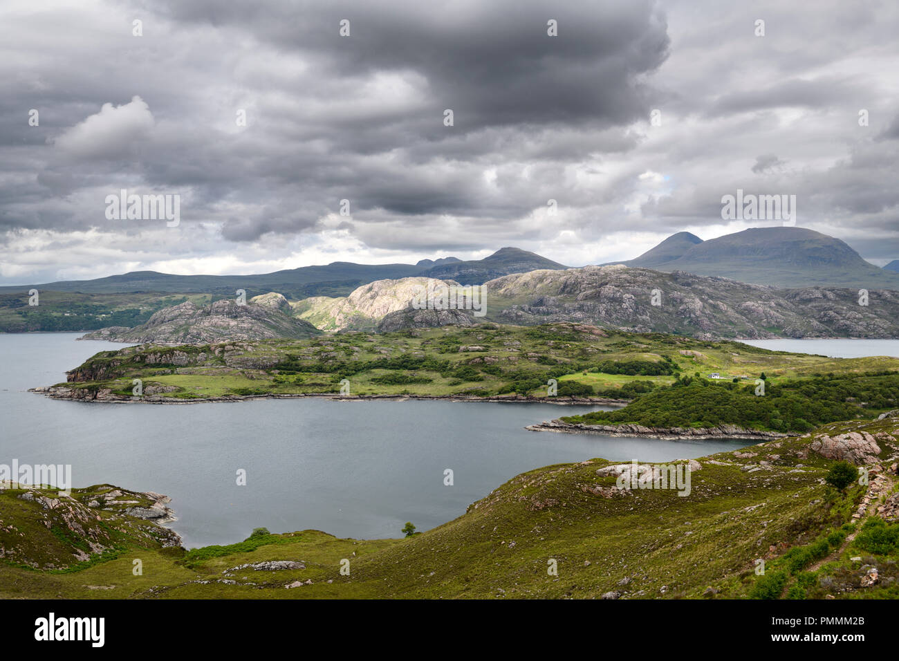 Loch Beag at Ardheslaig between Lochs Torridan and Shieldaig with Meall ...