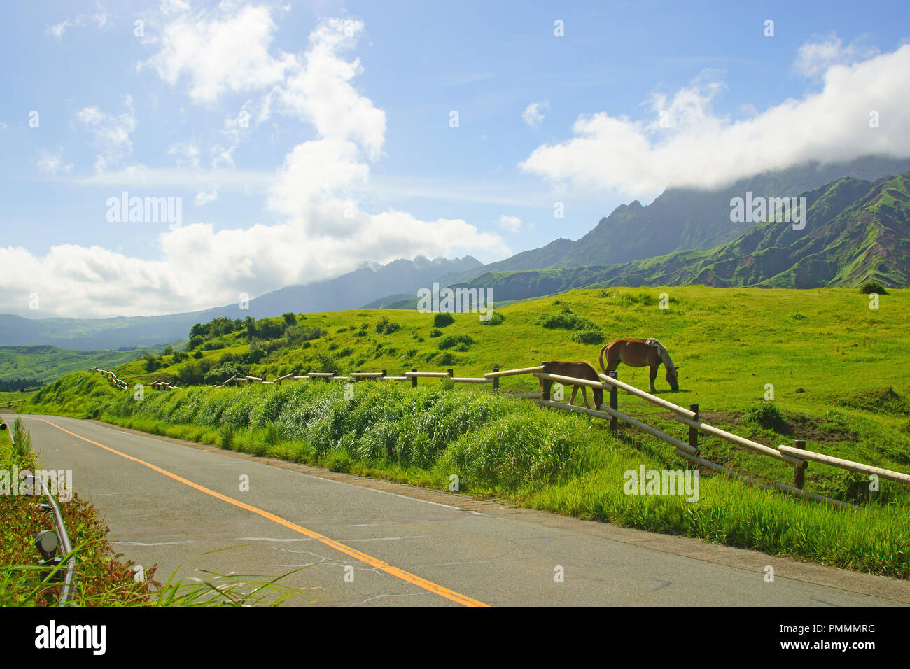 Aso Panorama line, Kumamo Prefecture, Japan Stock Photo - Alamy