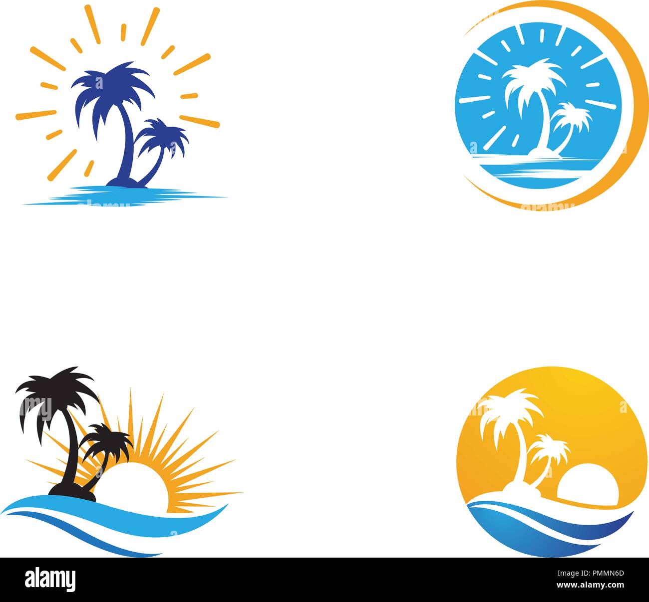 Palm tree summer logo template vector illustration Stock Vector Image ...
