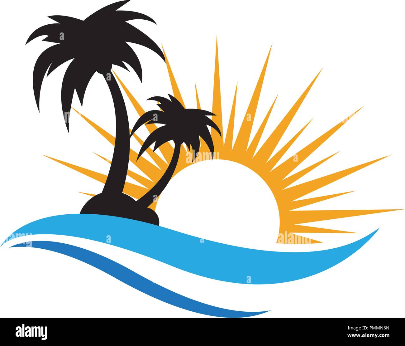 Palm tree summer logo template vector illustration Stock Vector Image ...