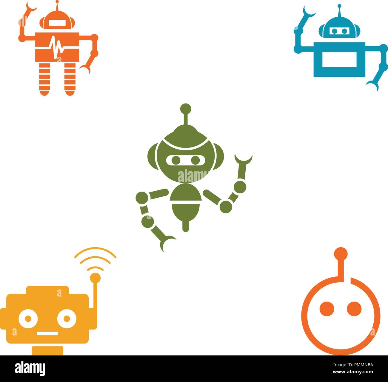 Cartoon robot bubble hi-res stock photography and images - Alamy