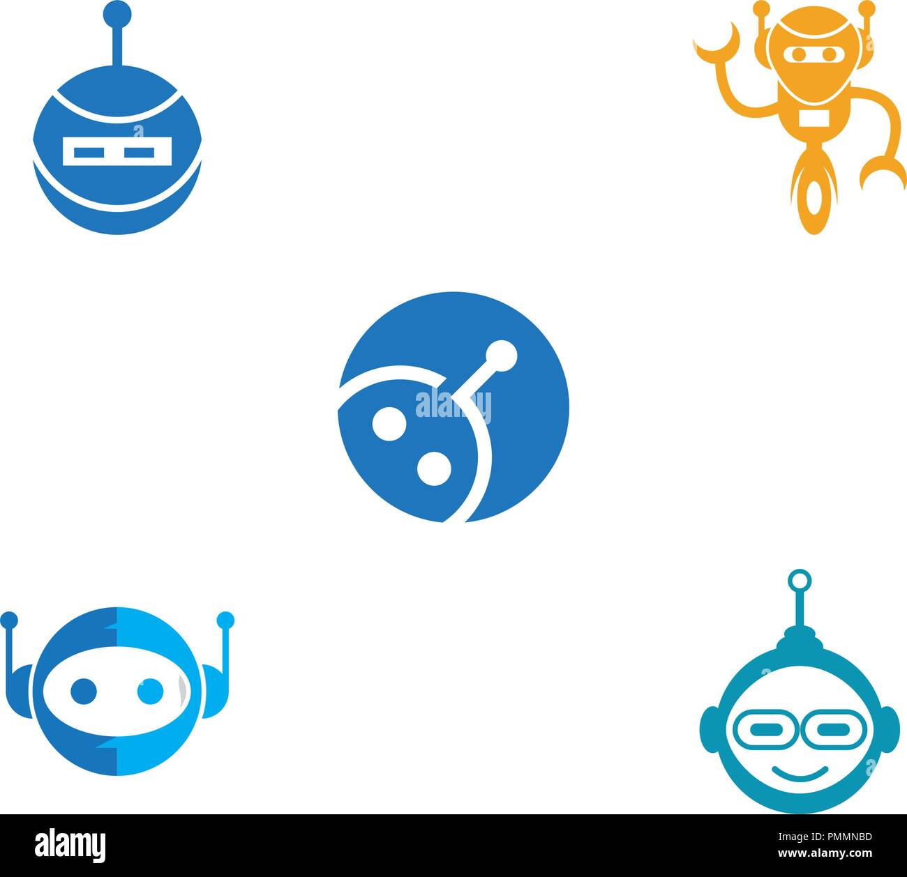 Flat illustration blue bot Stock Vector Images - Alamy