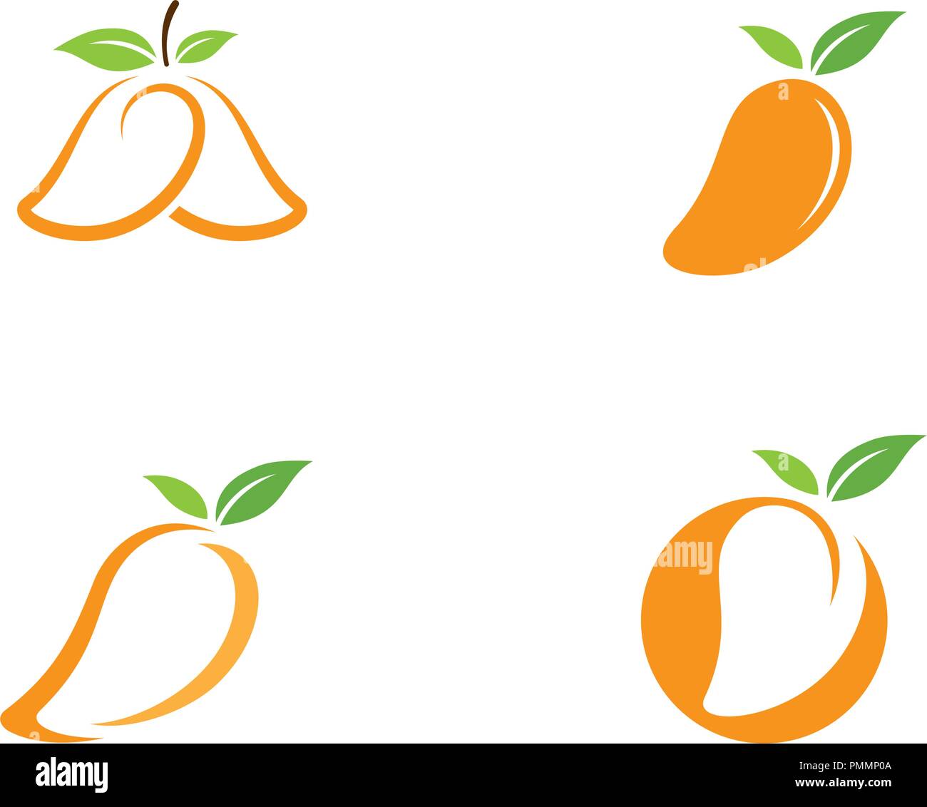 Mango in flat style. Mango vector logo. Mango icon Stock Vector Image ...