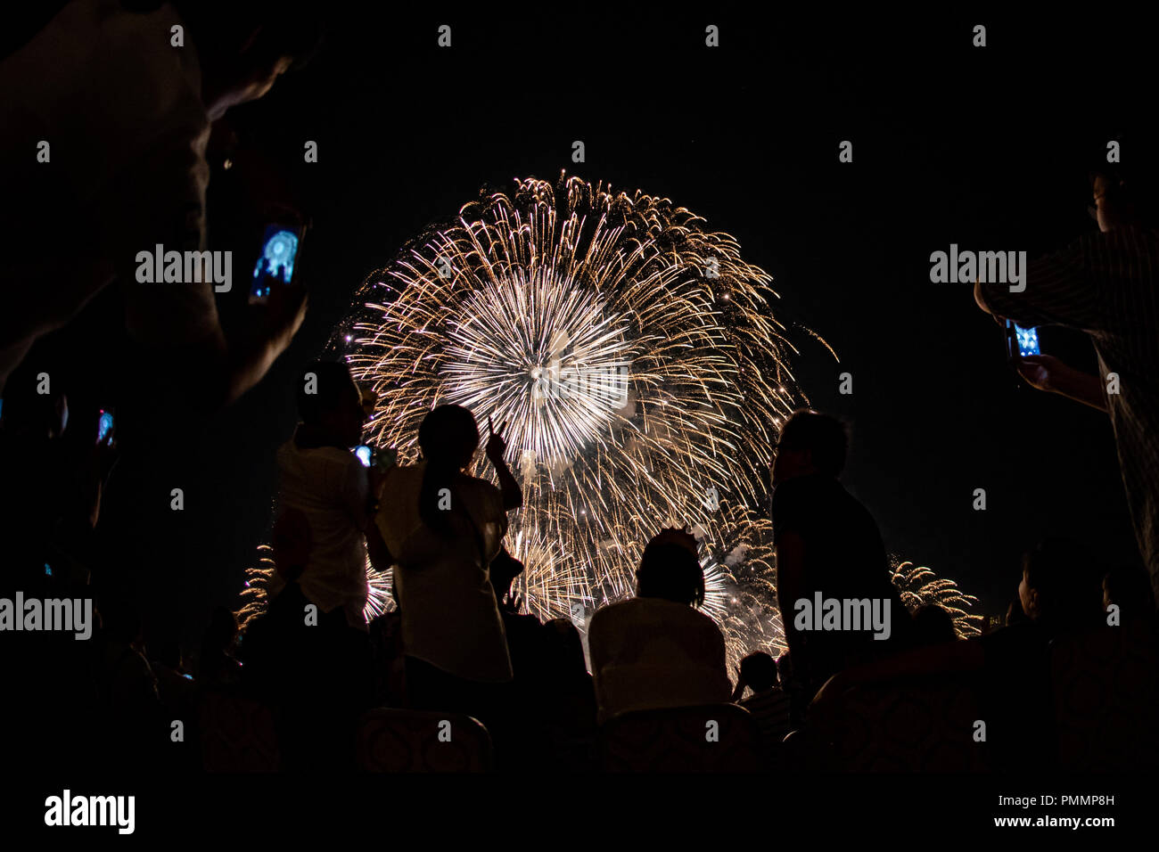 Fireworks in Summer Festival Stock Photo - Alamy