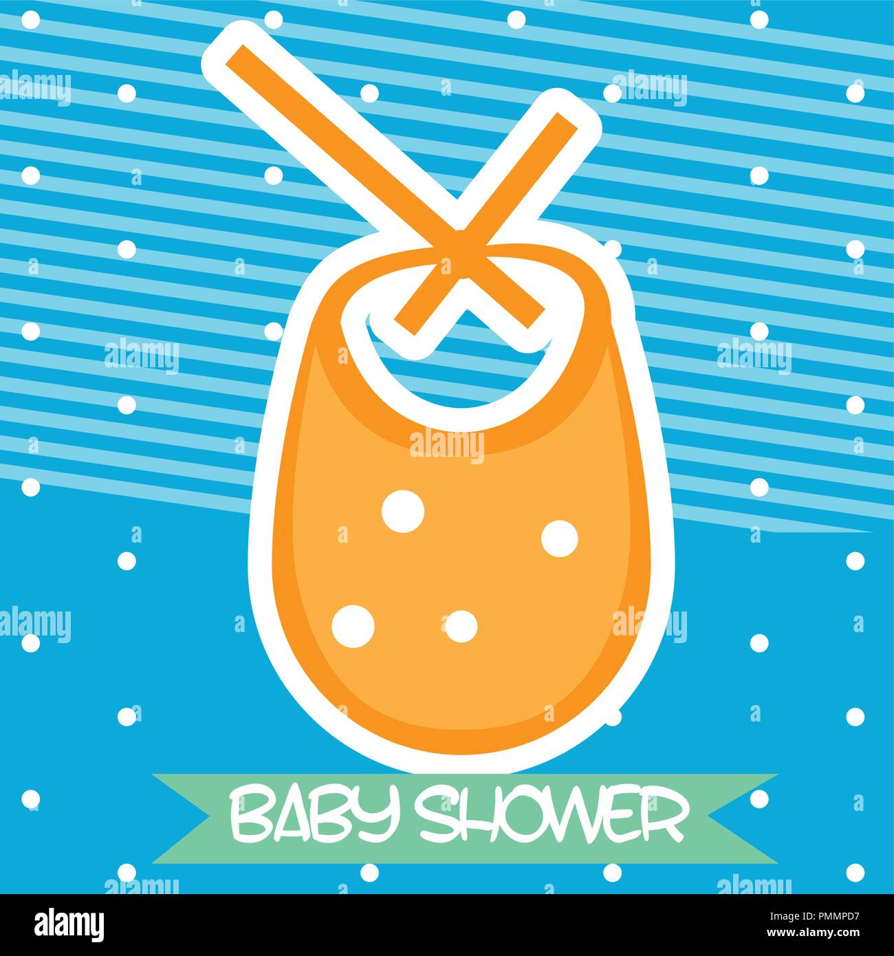 Baby shower card with a bib Stock Vector Image & Art - Alamy