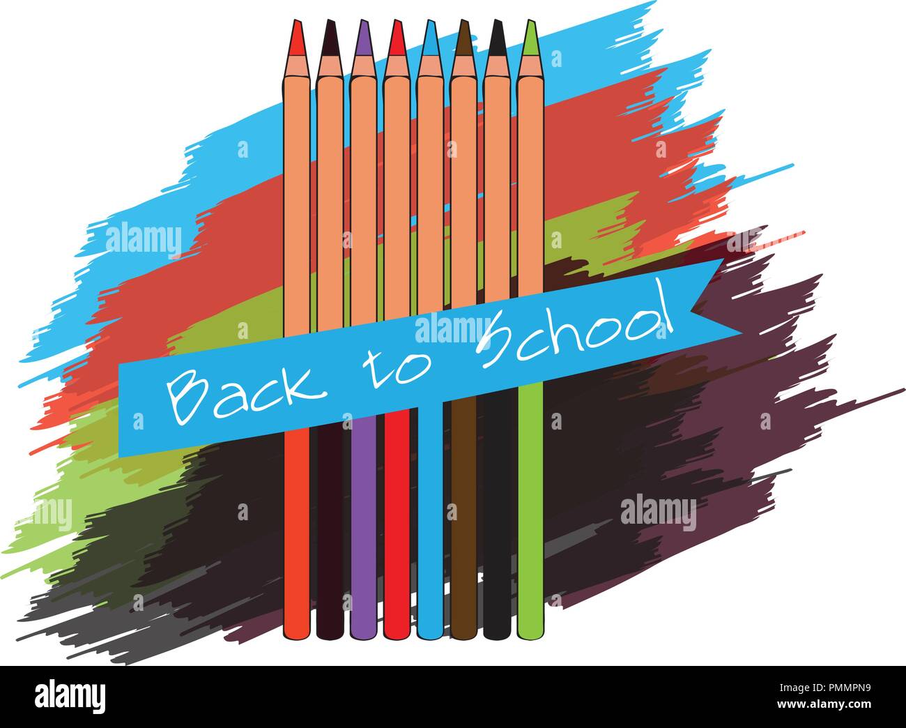 Color pencils. Back to school concept image Stock Vector Image & Art ...