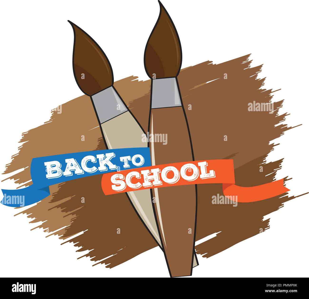Pair of brush. Back to school concept image Stock Vector Image & Art ...