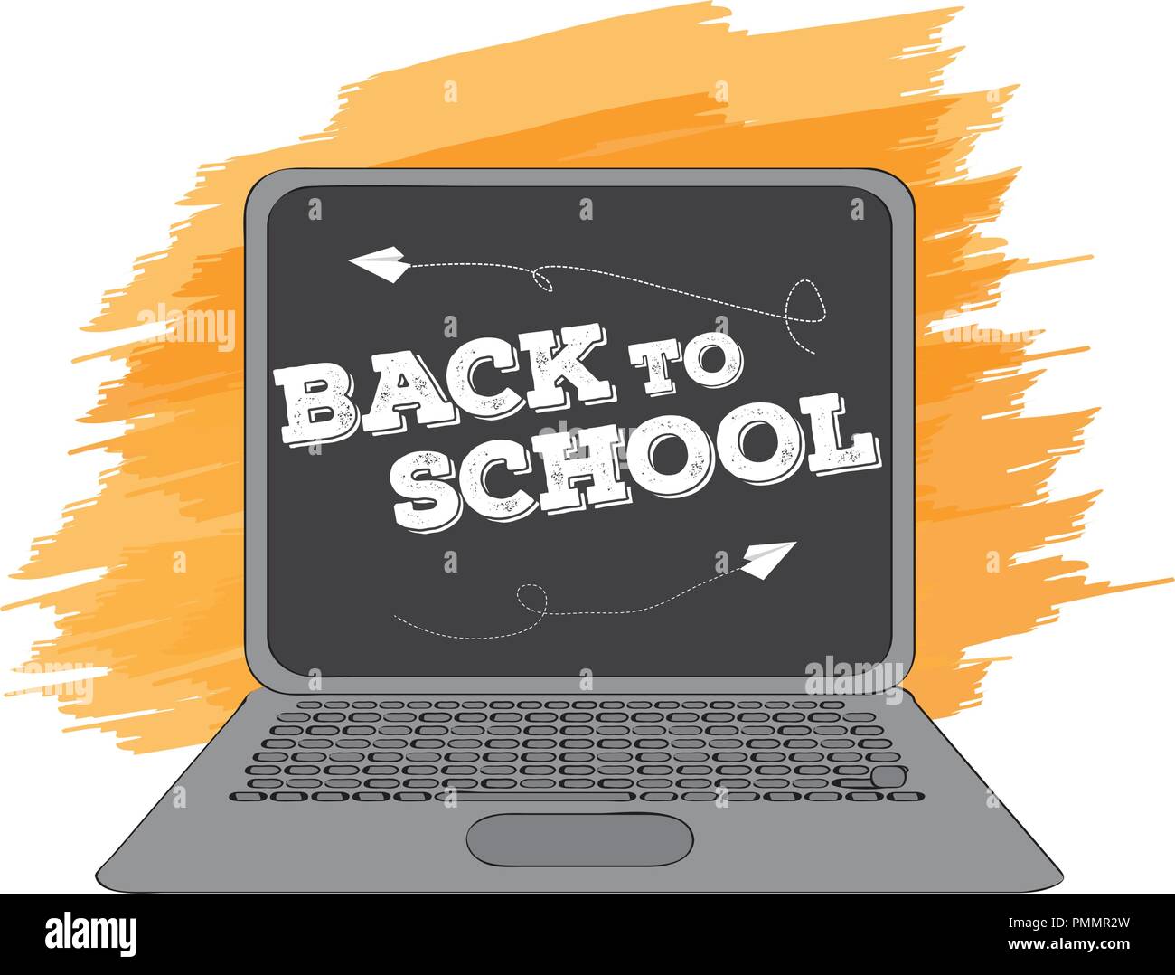 Isolated laptop. Back to school concept image Stock Vector Image & Art ...
