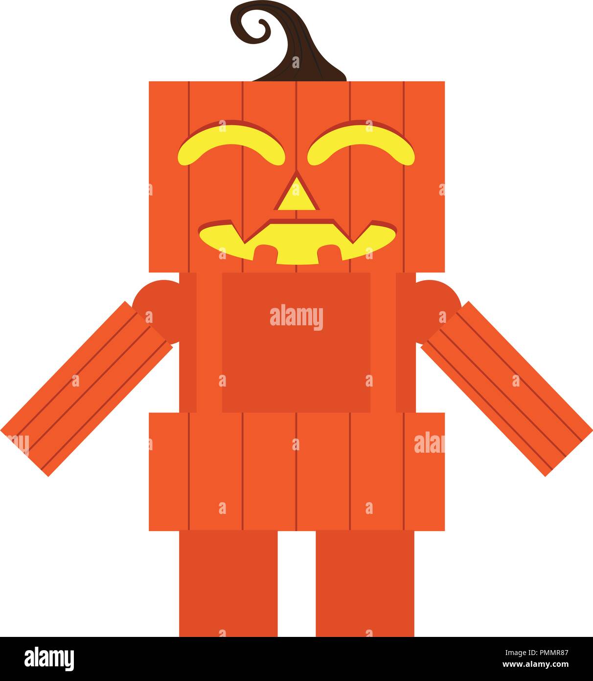 Cute halloween pumpkin monster cartoon character Stock Vector Image ...