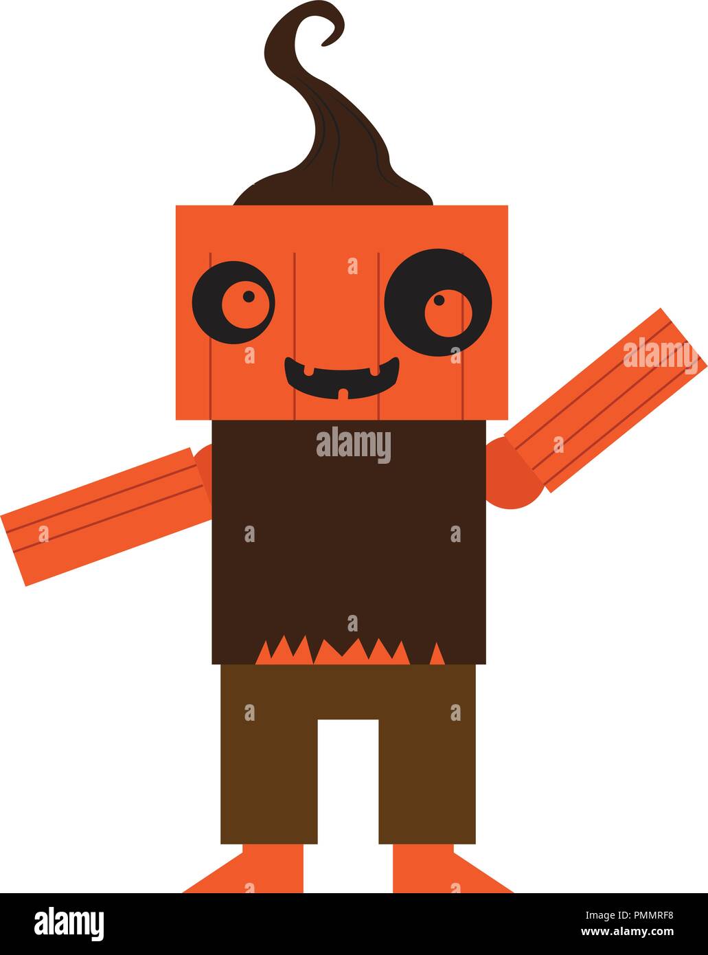 Cute halloween pumpkin monster cartoon character Stock Vector Image ...