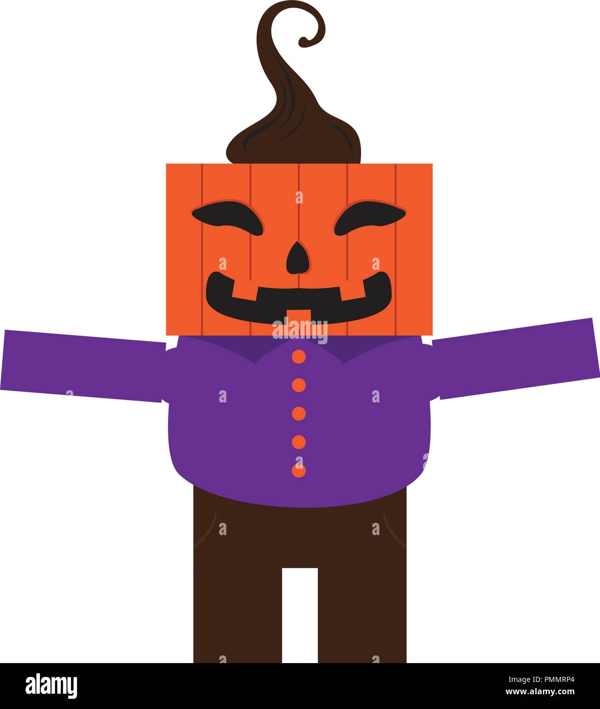 Cute halloween pumpkin monster cartoon character Stock Vector Image ...