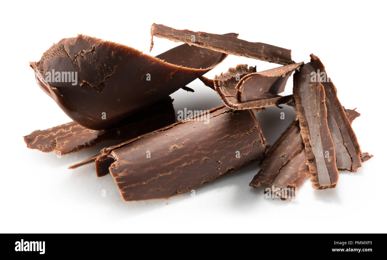 chocolate flakes isolated on a white background Stock Photo - Alamy