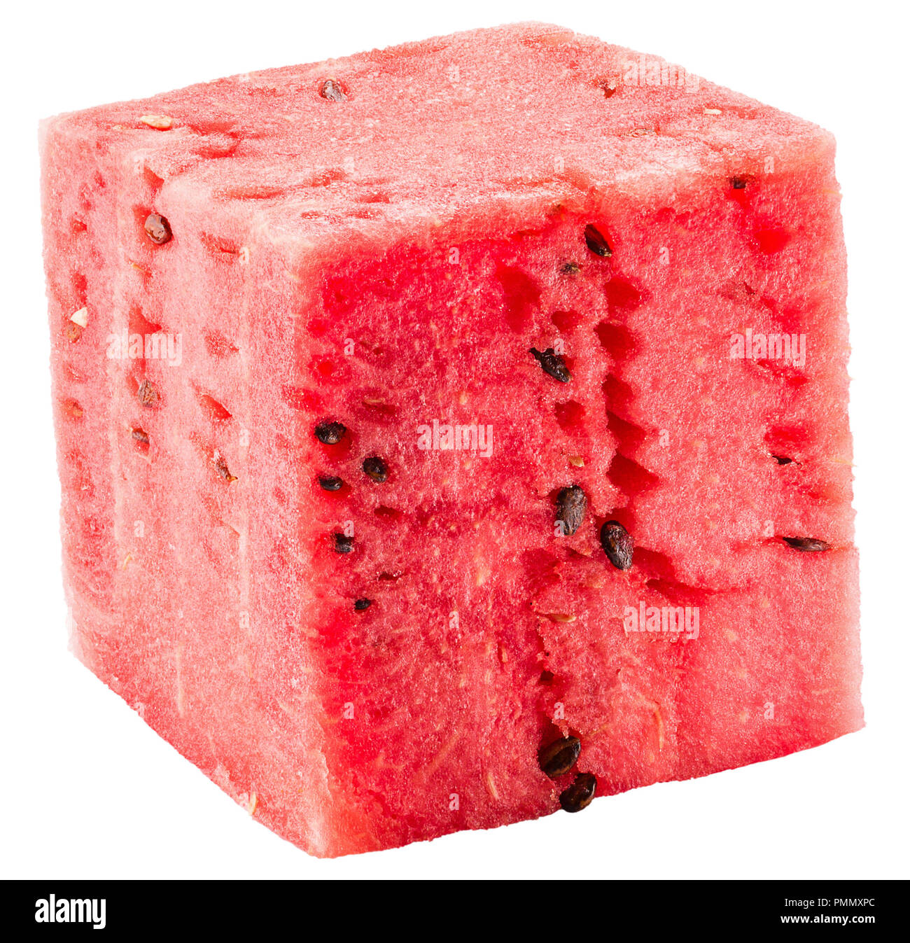 watermelon cube isolated on a white background Stock Photo - Alamy