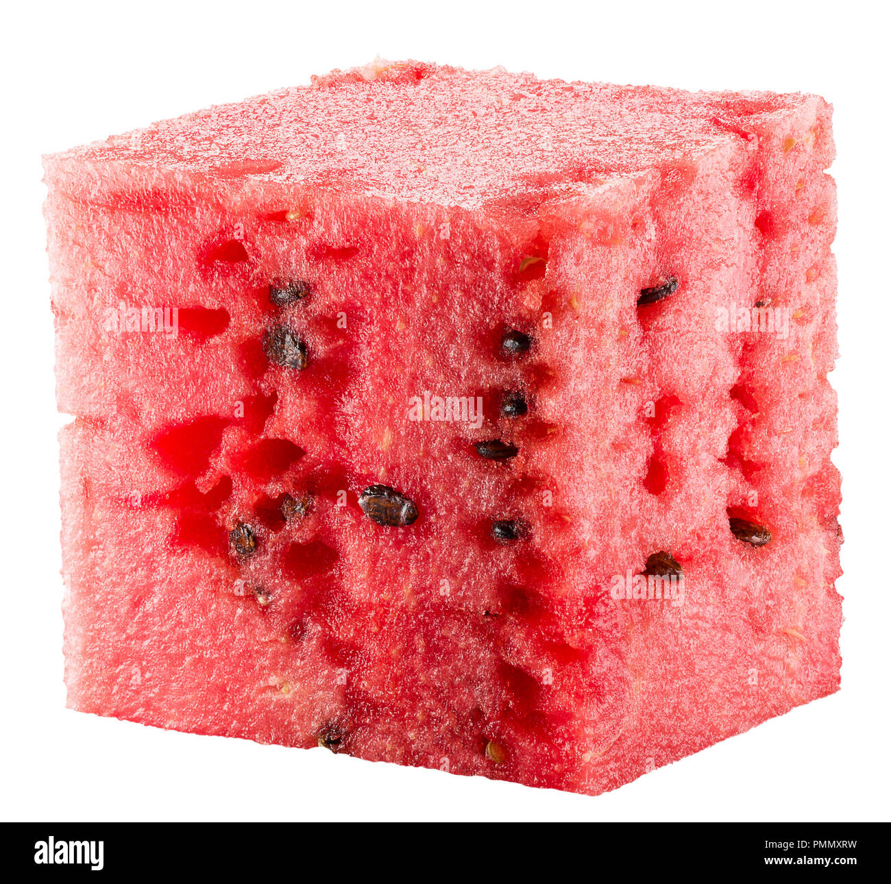 watermelon cube isolated on a white background Stock Photo - Alamy