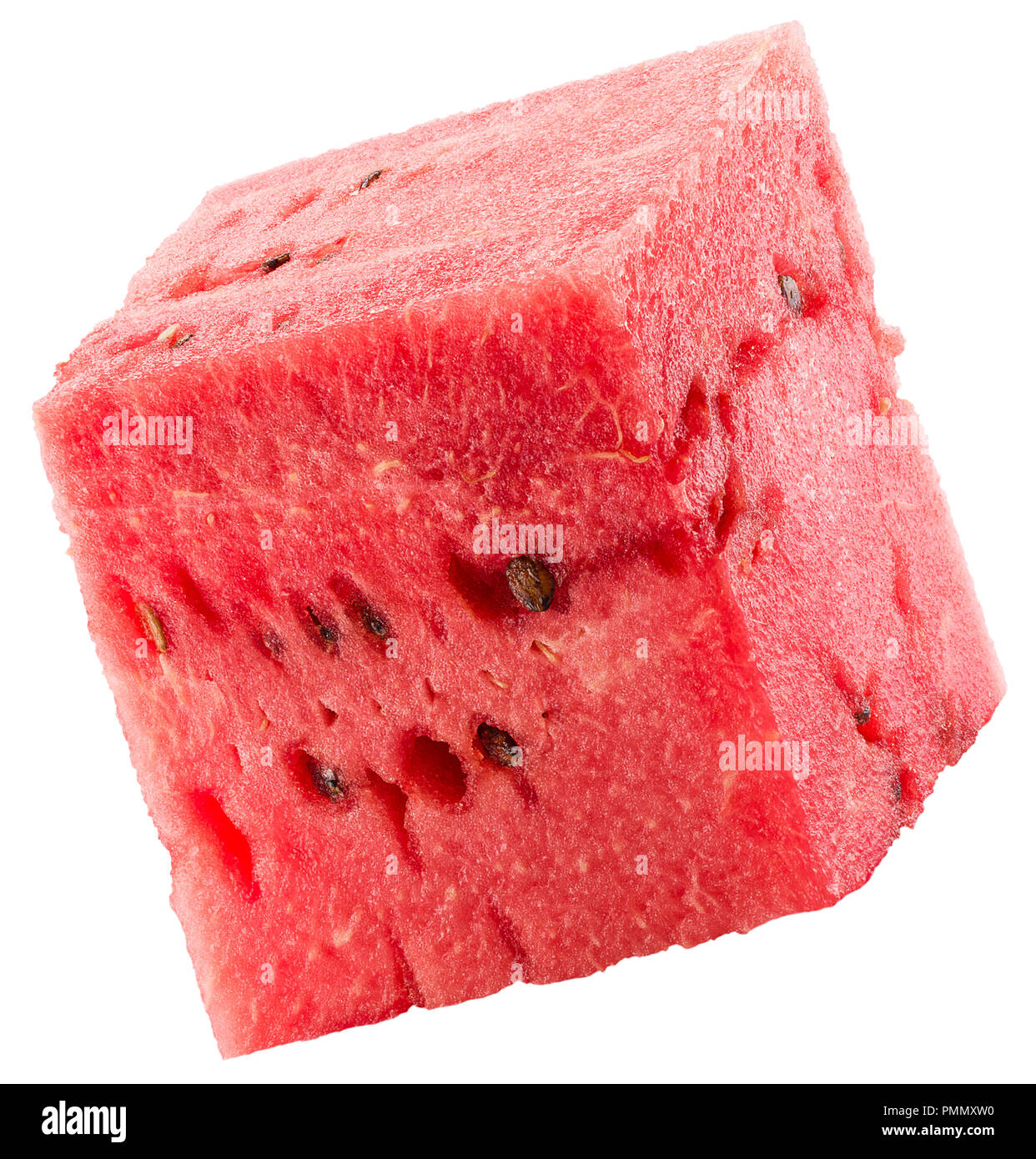 watermelon cube isolated on a white background Stock Photo - Alamy