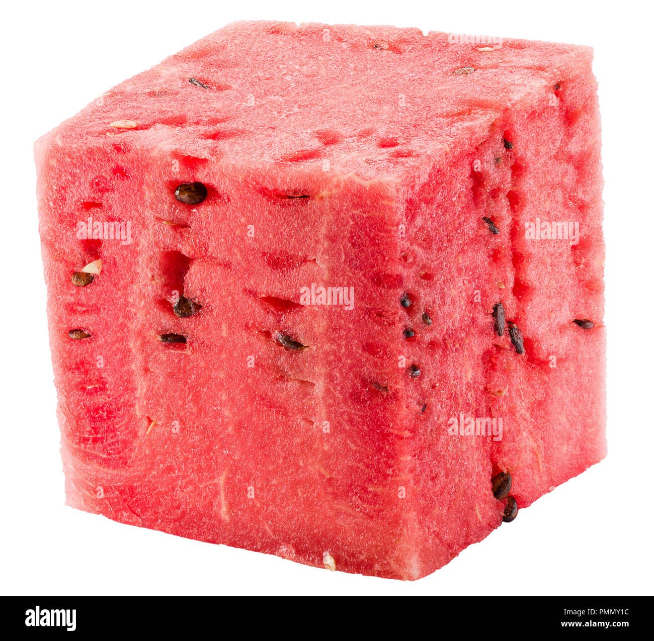 watermelon cube isolated on a white background Stock Photo - Alamy