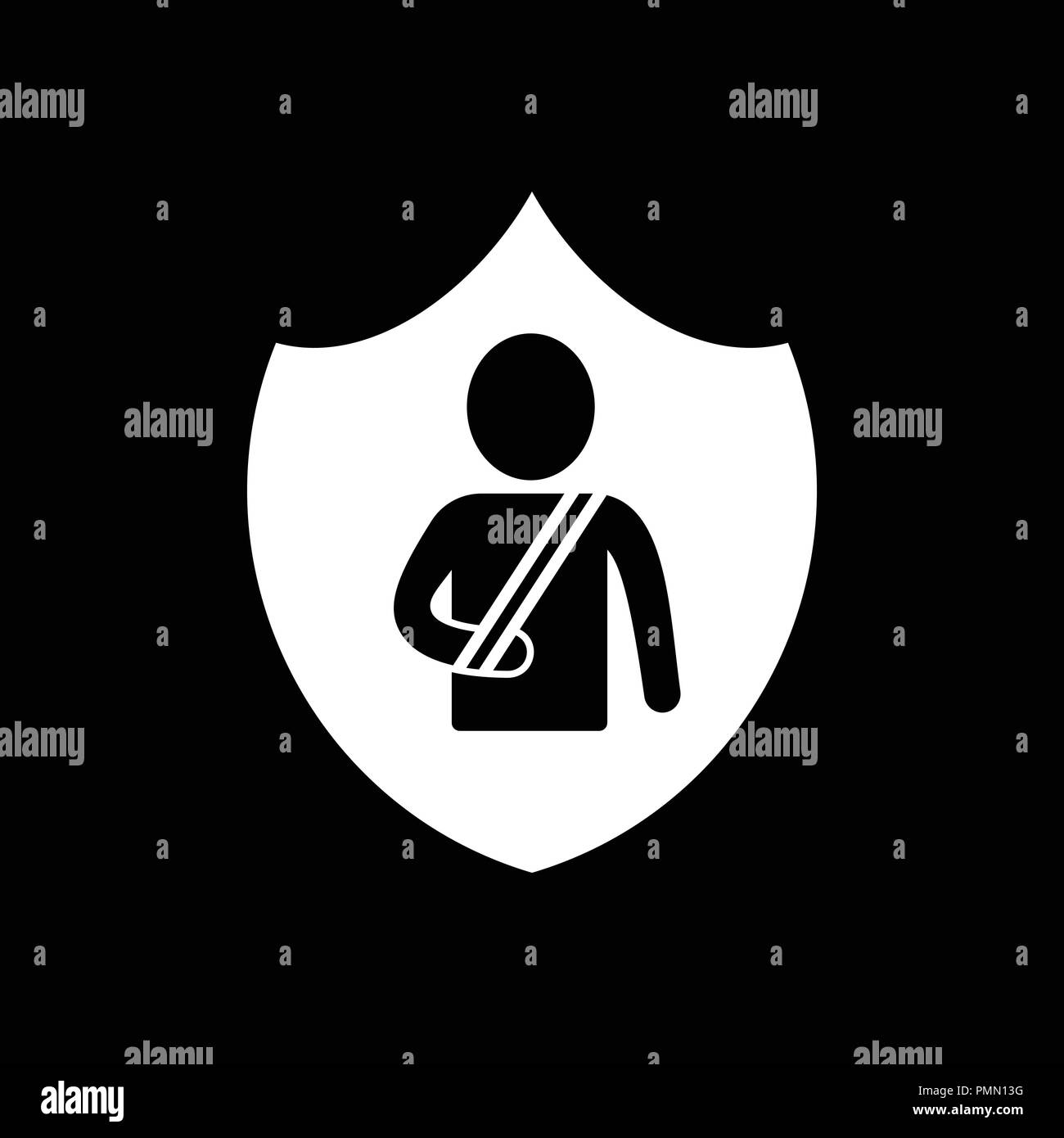 Bone fracture Health insurance sign - symbol vector white Stock Vector ...