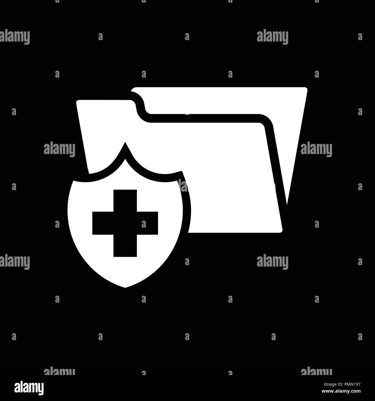 Medical health record folder glyph icon for healthcare - vector icon ...