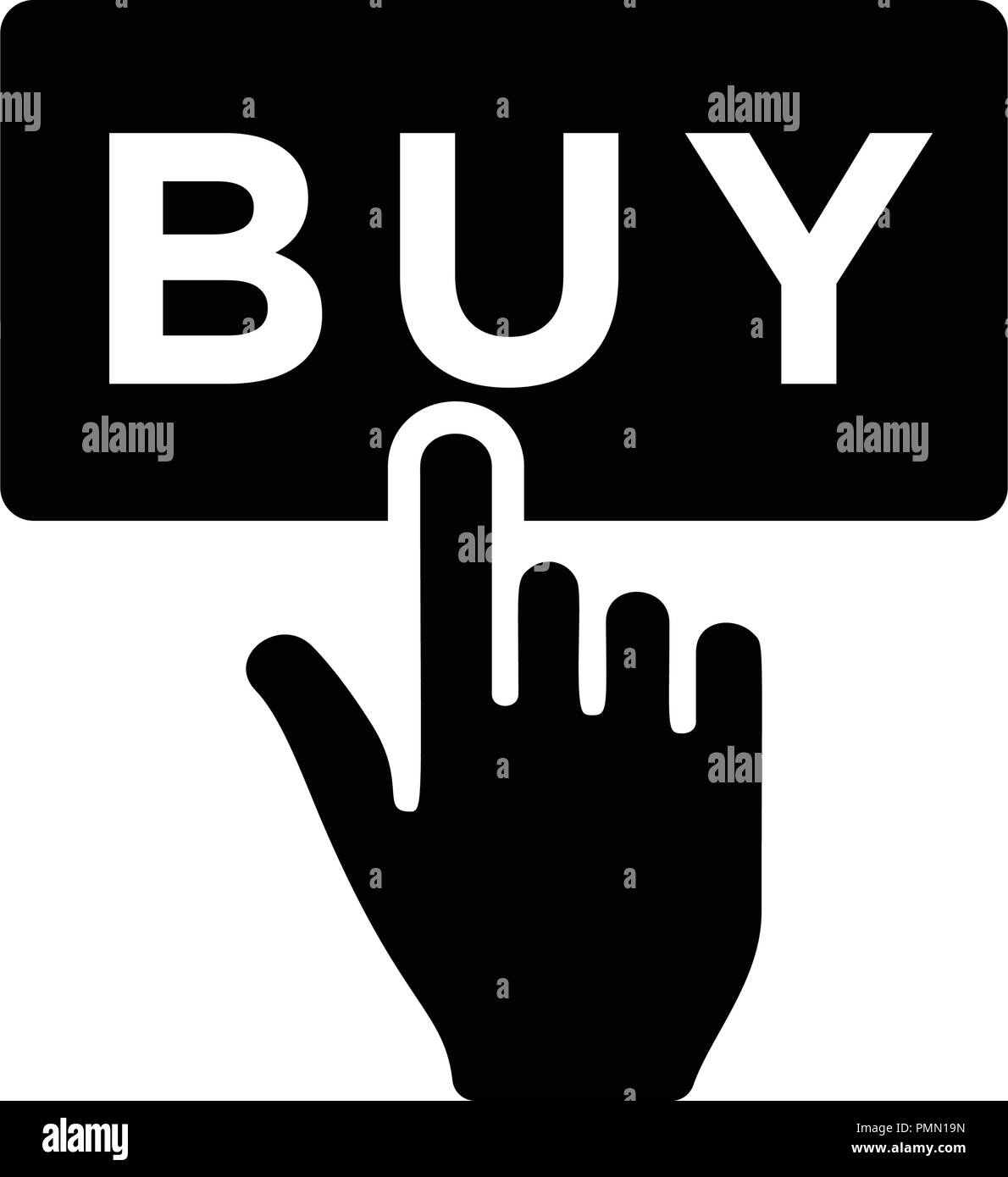 Finger pointing to buy sign icon - E-commerce sign vector black Stock ...