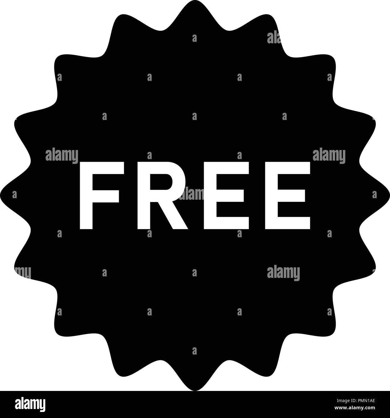 Free sign icon - Button symbol vector black Stock Vector Image & Art ...