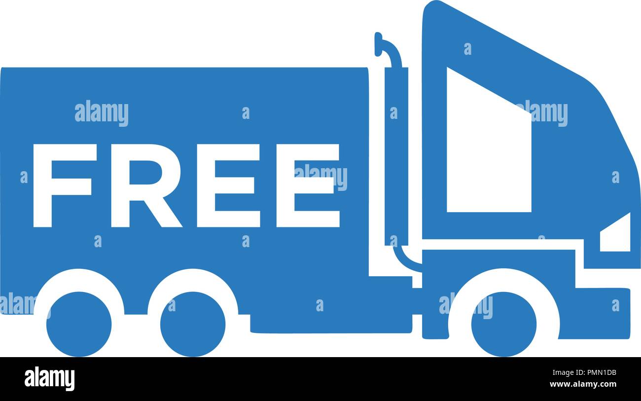 Free delivery car icon - shipping truck vector blue Stock Vector Image ...