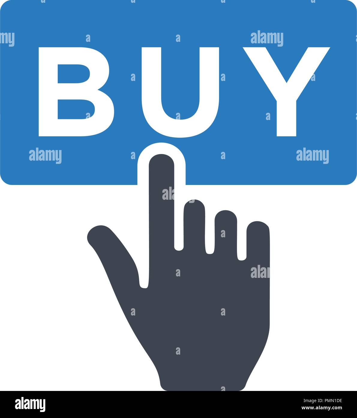 Finger pointing to buy sign icon - E-commerce sign vector blue Stock ...