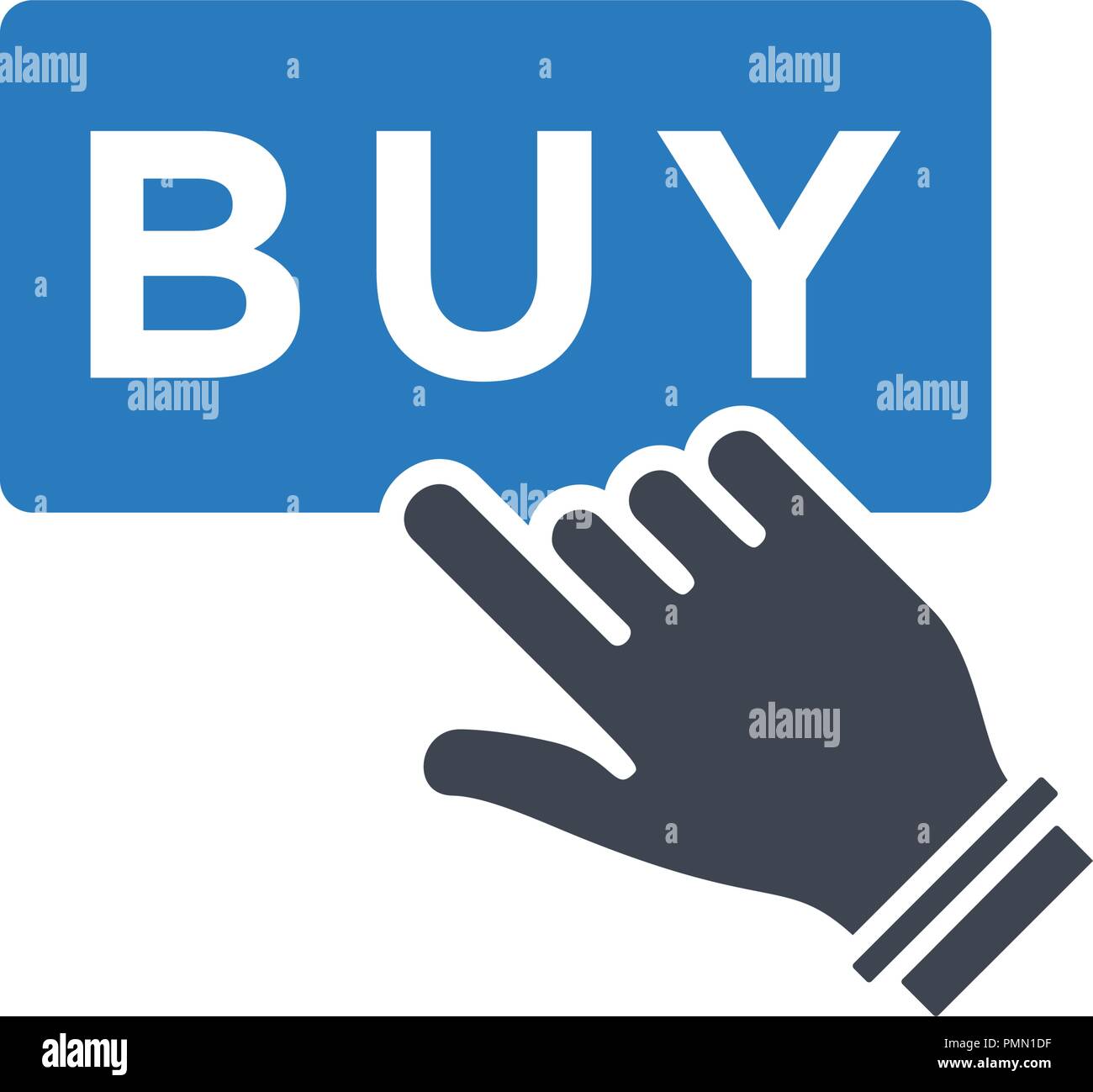 Finger pointing to buy sign icon - Shopping sign vector blue Stock ...