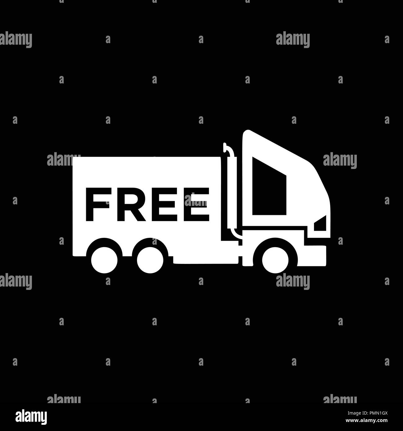 Free delivery car icon - shipping truck vector white Stock Vector Image ...