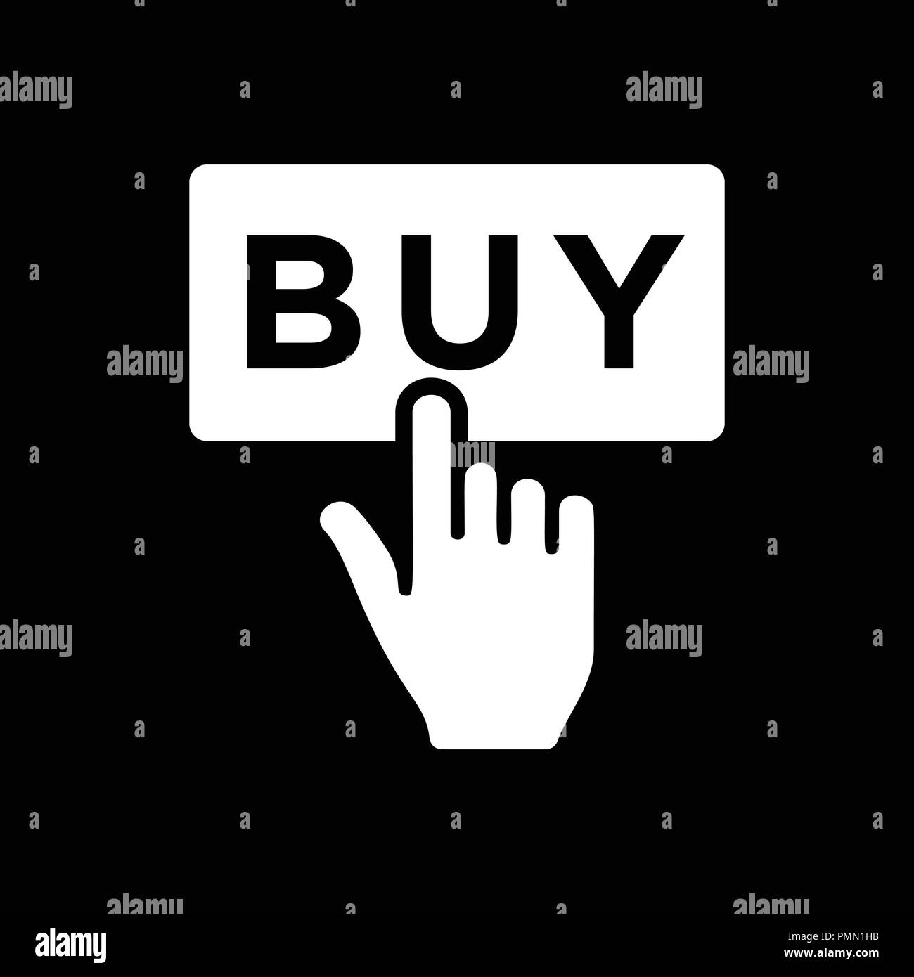 Finger pointing to buy sign icon - E-commerce sign vector white Stock ...