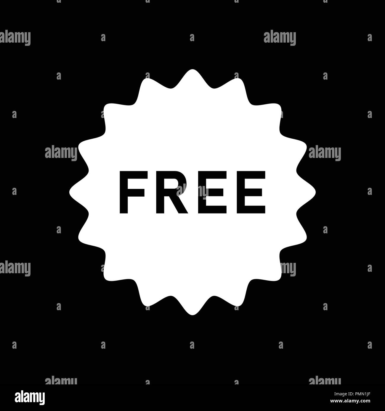 Free sign icon - Button symbol vector white Stock Vector Image & Art ...