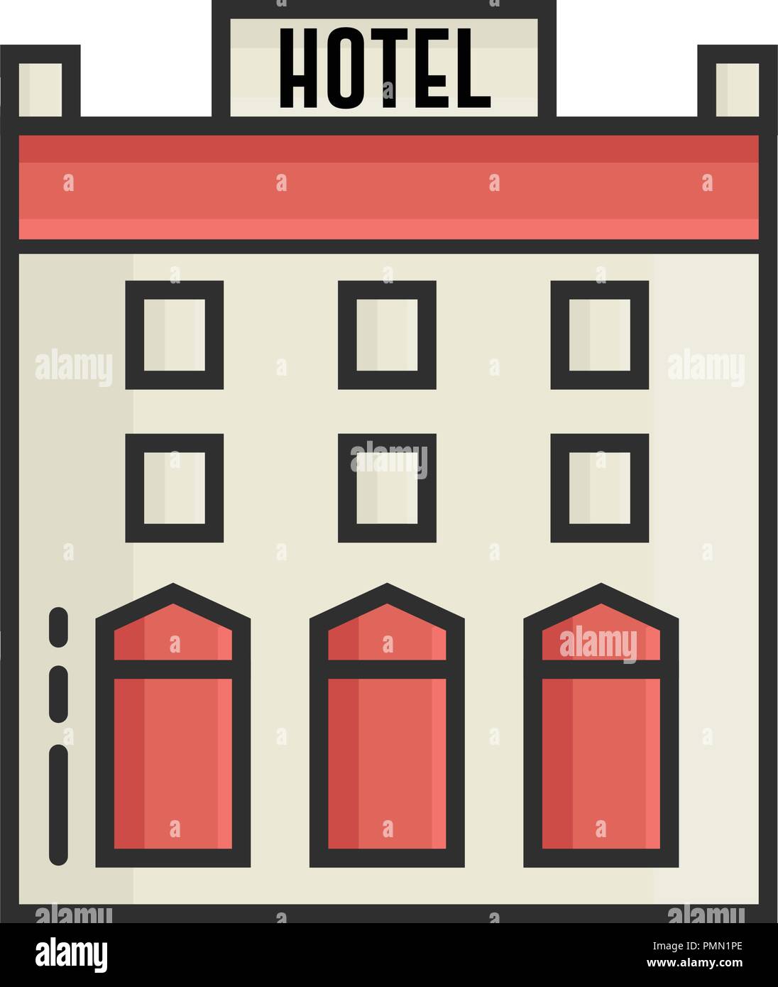 Building hotel color line Stock Vector Images - Alamy