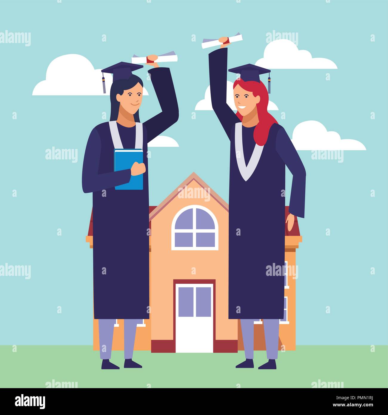 Students graduation cartoon Stock Vector Image & Art - Alamy