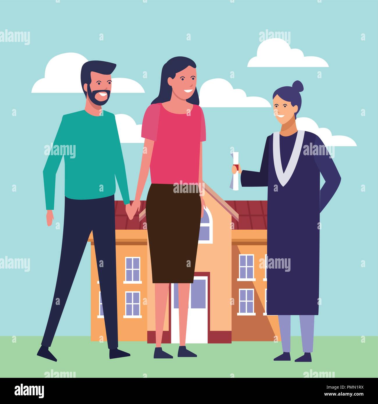 Student and mother Stock Vector Images - Alamy