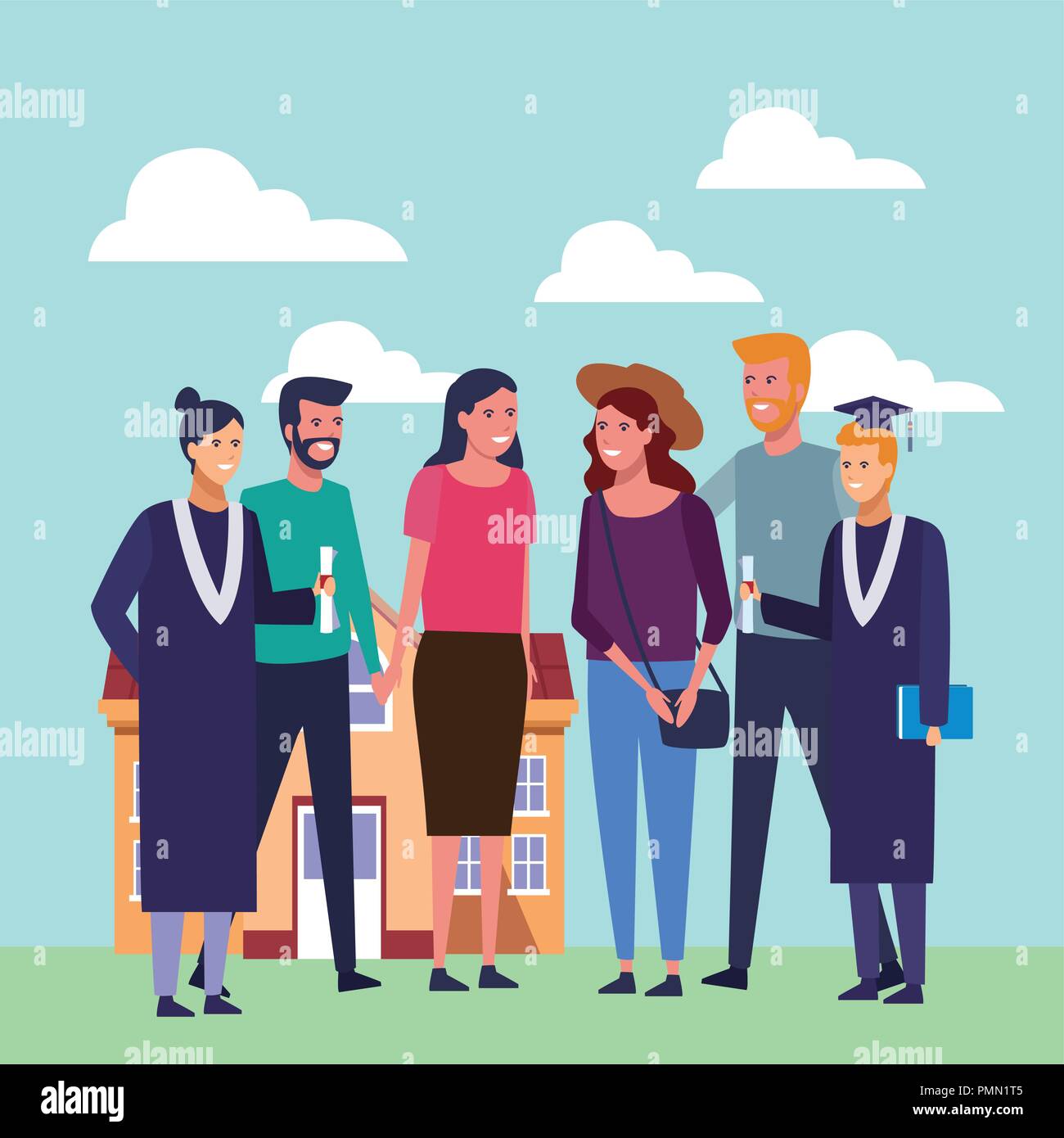 Students graduation cartoon Stock Vector Image & Art - Alamy