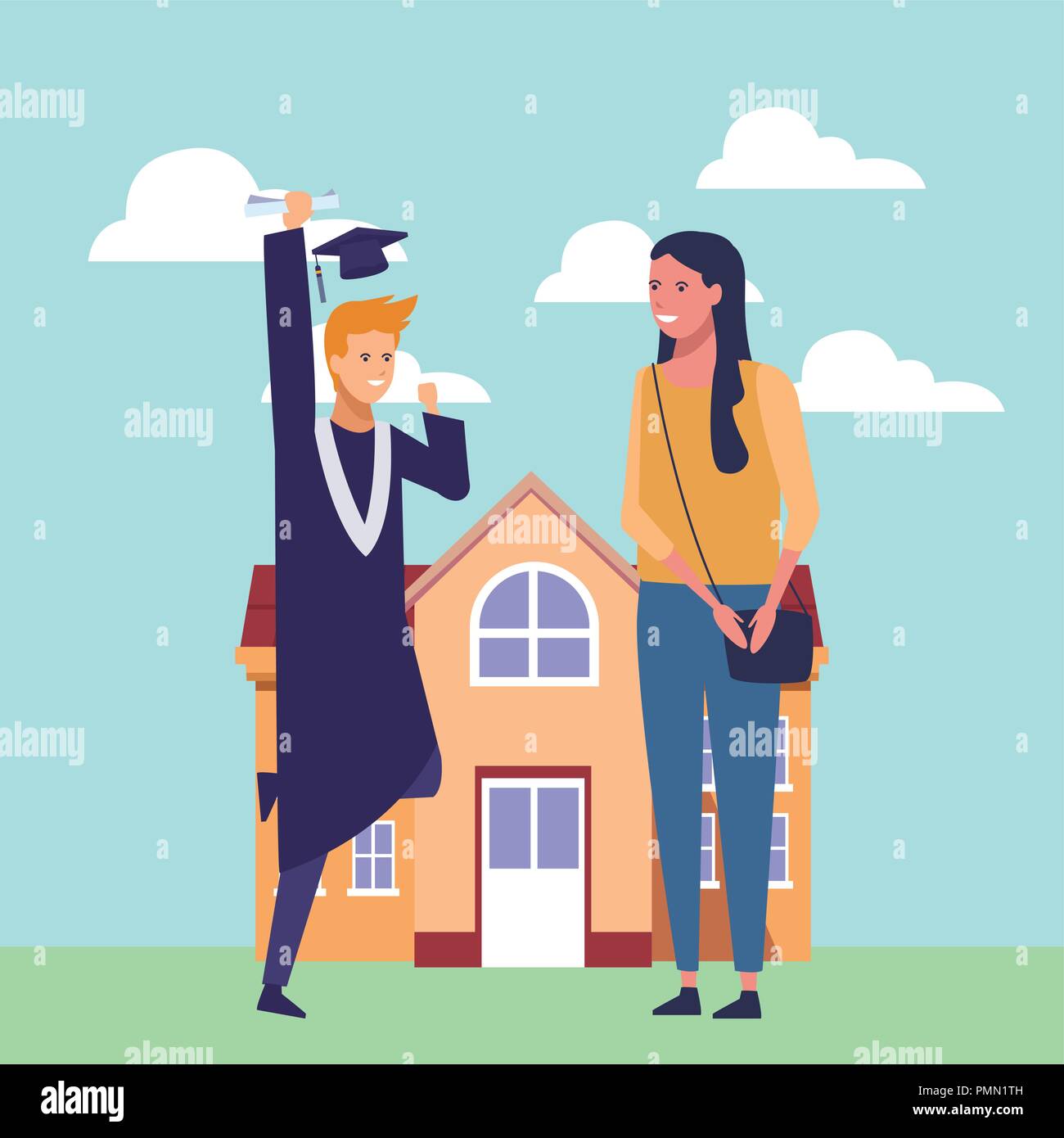Student graduation cartoon Stock Vector Image & Art - Alamy
