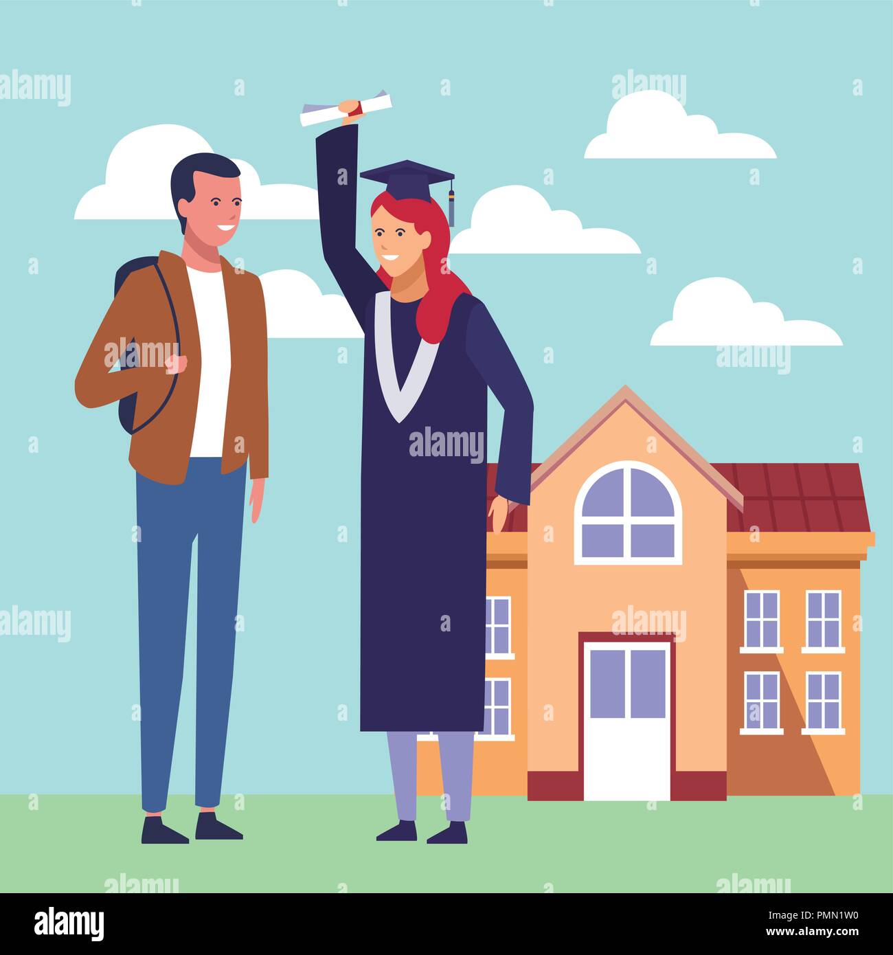 Student graduation cartoon Stock Vector Image & Art - Alamy