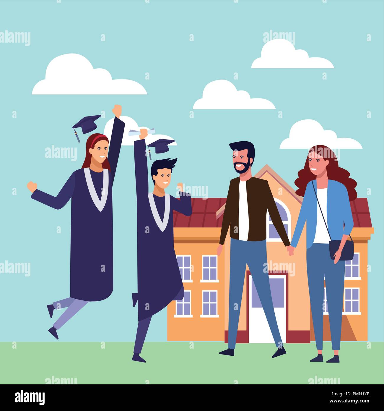 Students graduation cartoon Stock Vector Image & Art - Alamy