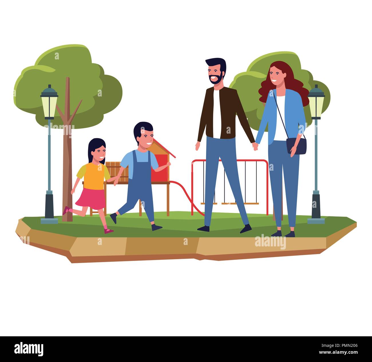 Family at park Stock Vector Image & Art - Alamy