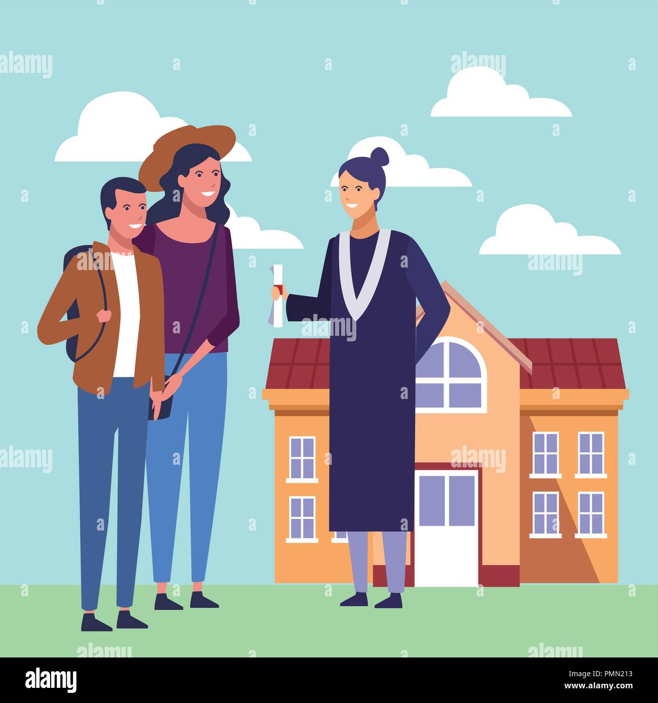 Student and mother Stock Vector Images - Alamy