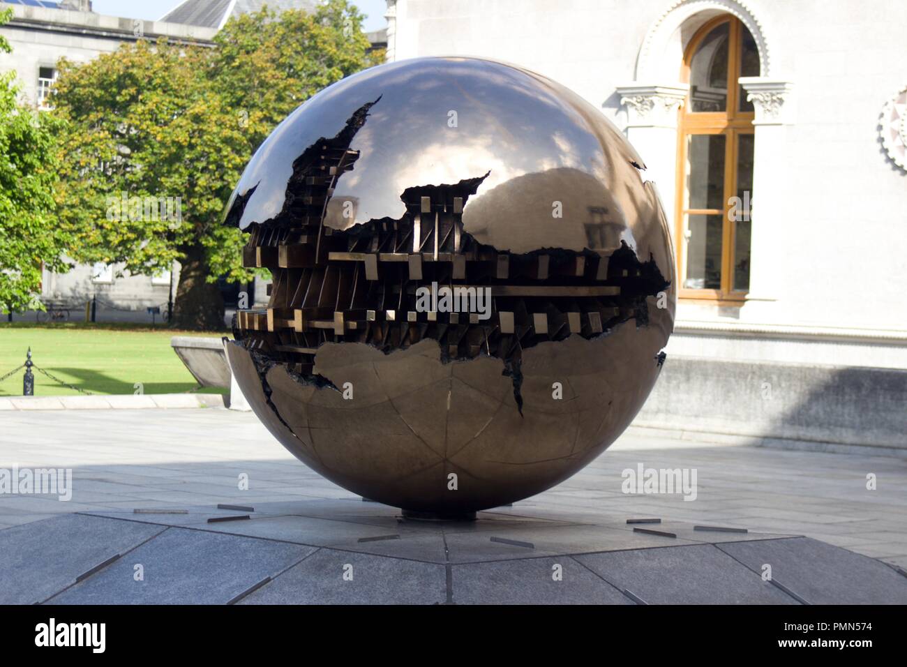 Sphere in a Sphere, Trinity University, Dublin Ireland Stock Photo - Alamy