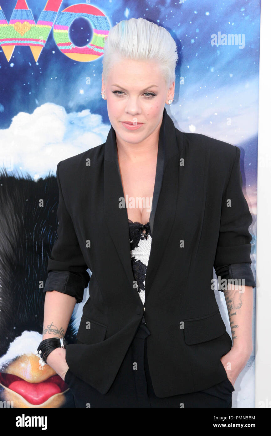 Alecia Moore (Pink) at the world premiere of Warner Bros. Pictures ...