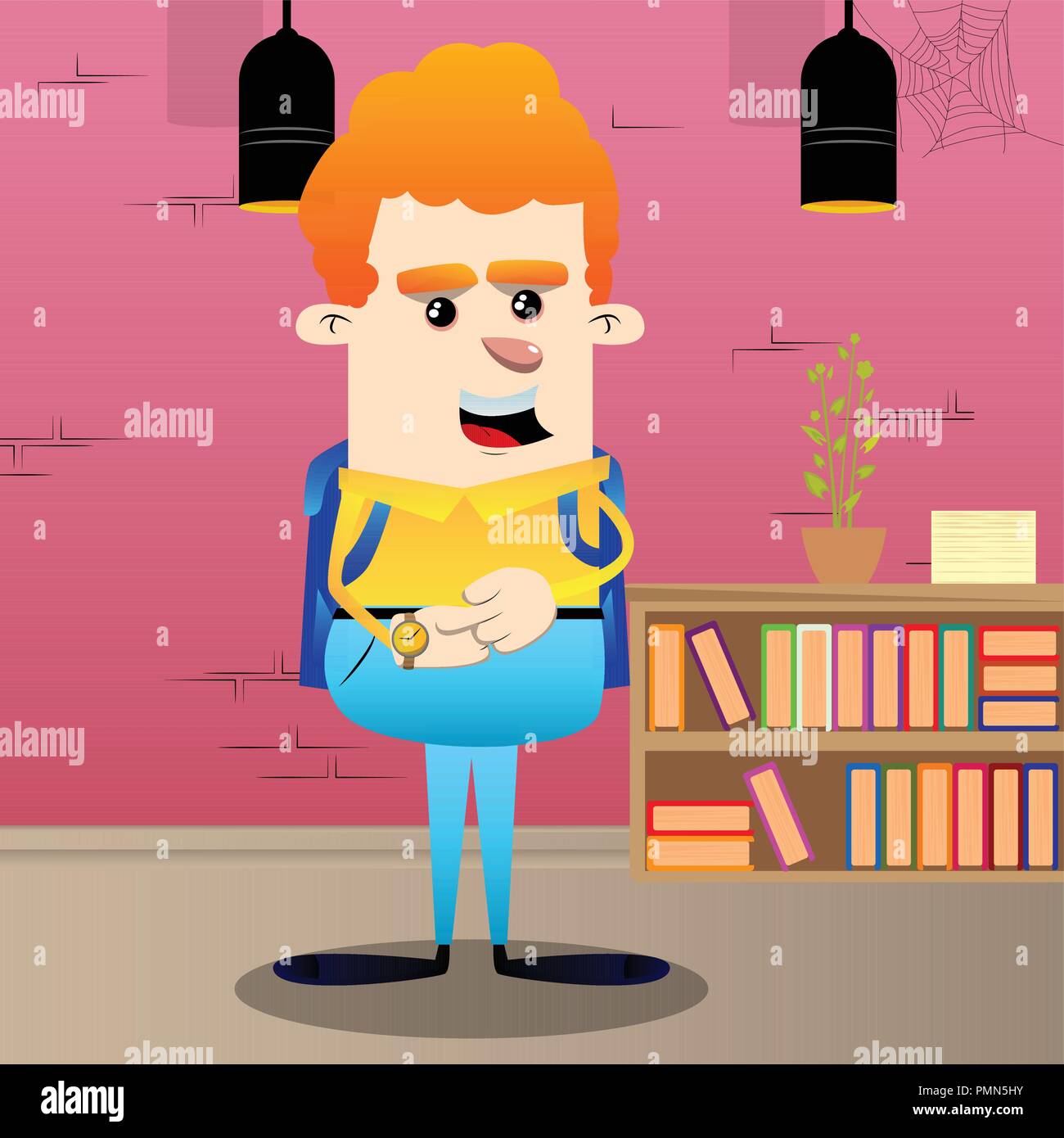 Checking watch waiting Stock Vector Images - Alamy