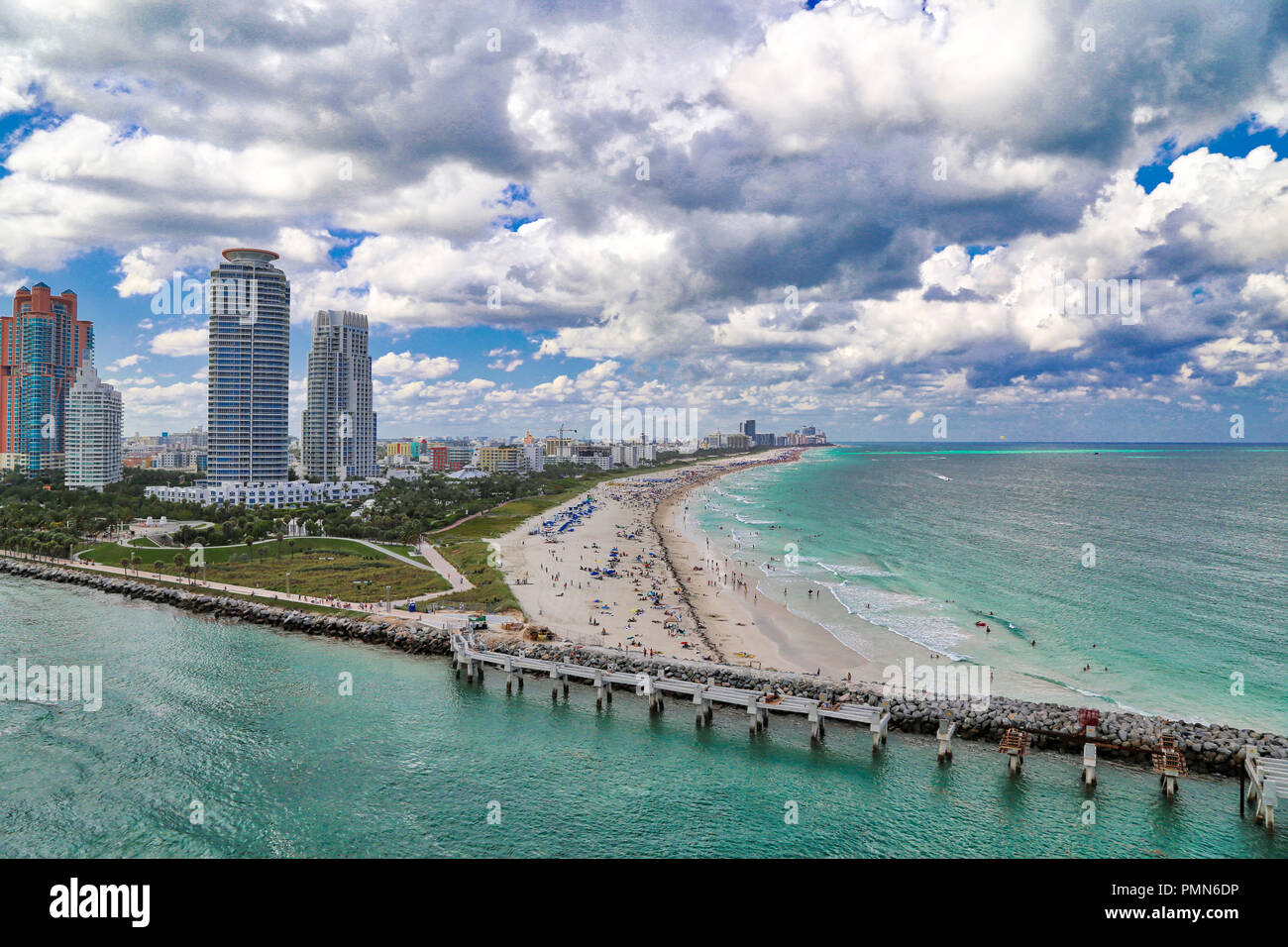 Miami beach on bright sunny hi-res stock photography and images - Alamy