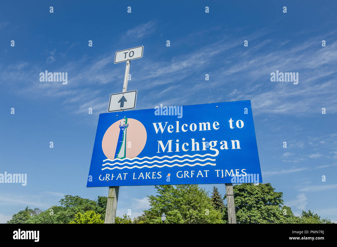 Welcome to michigan sign hi-res stock photography and images - Alamy