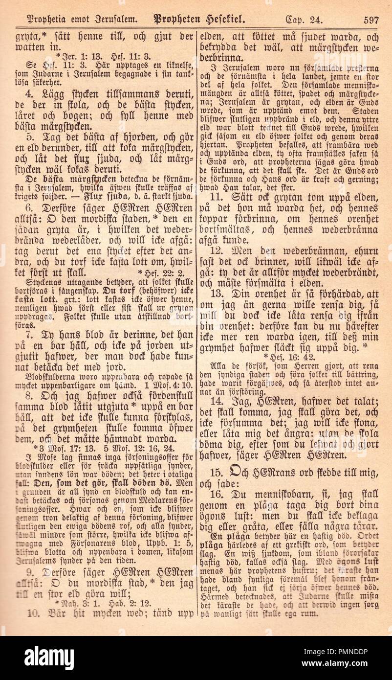 Biblia Fjellstedt II (1890) 601 Stock Photo - Alamy