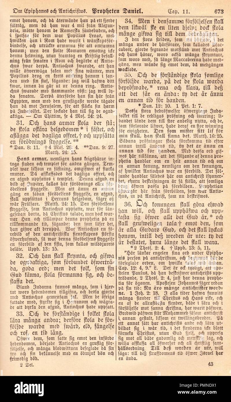 Biblia Fjellstedt II (1890) 677 Stock Photo - Alamy