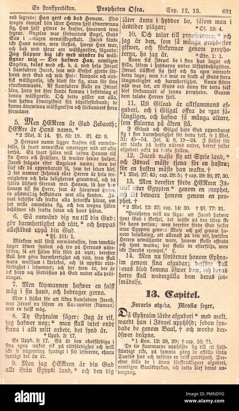 Biblia Fjellstedt II (1890) 695 Stock Photo - Alamy